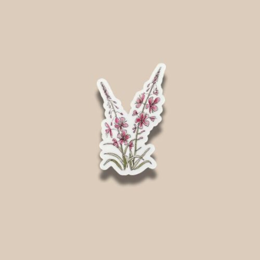 Fireweed Flower Durable Vinyl Sticker ~ Originally Hand Drawn - Etsy
