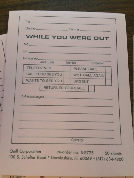 Vintage Pink Retro While You Were Out Note Pads Vintage | Etsy