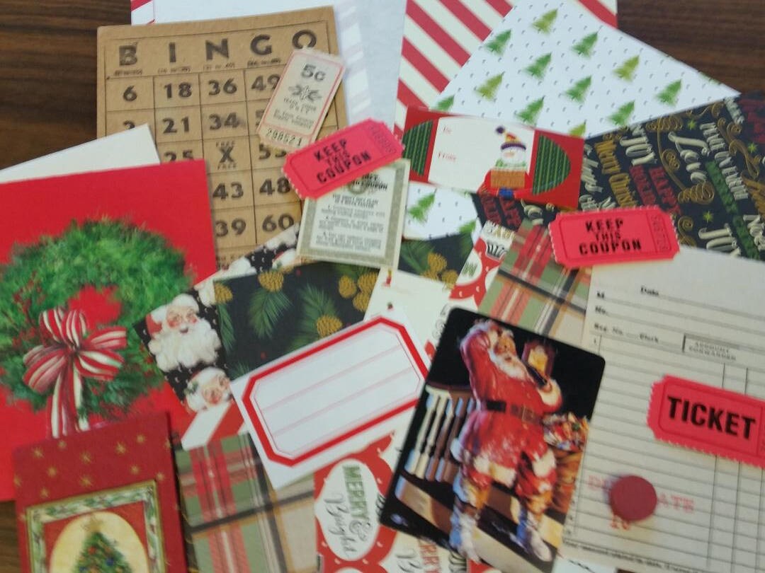 Christmas Mini Paper Pack / 20+ Pieces / Vintage & New / Collage Pack ...