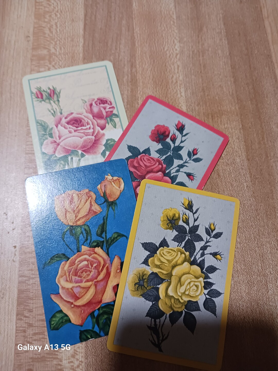 ROSE Cards / 4 Vintage Floral Rose Playing Cards Lot -- Great for Mixed ...