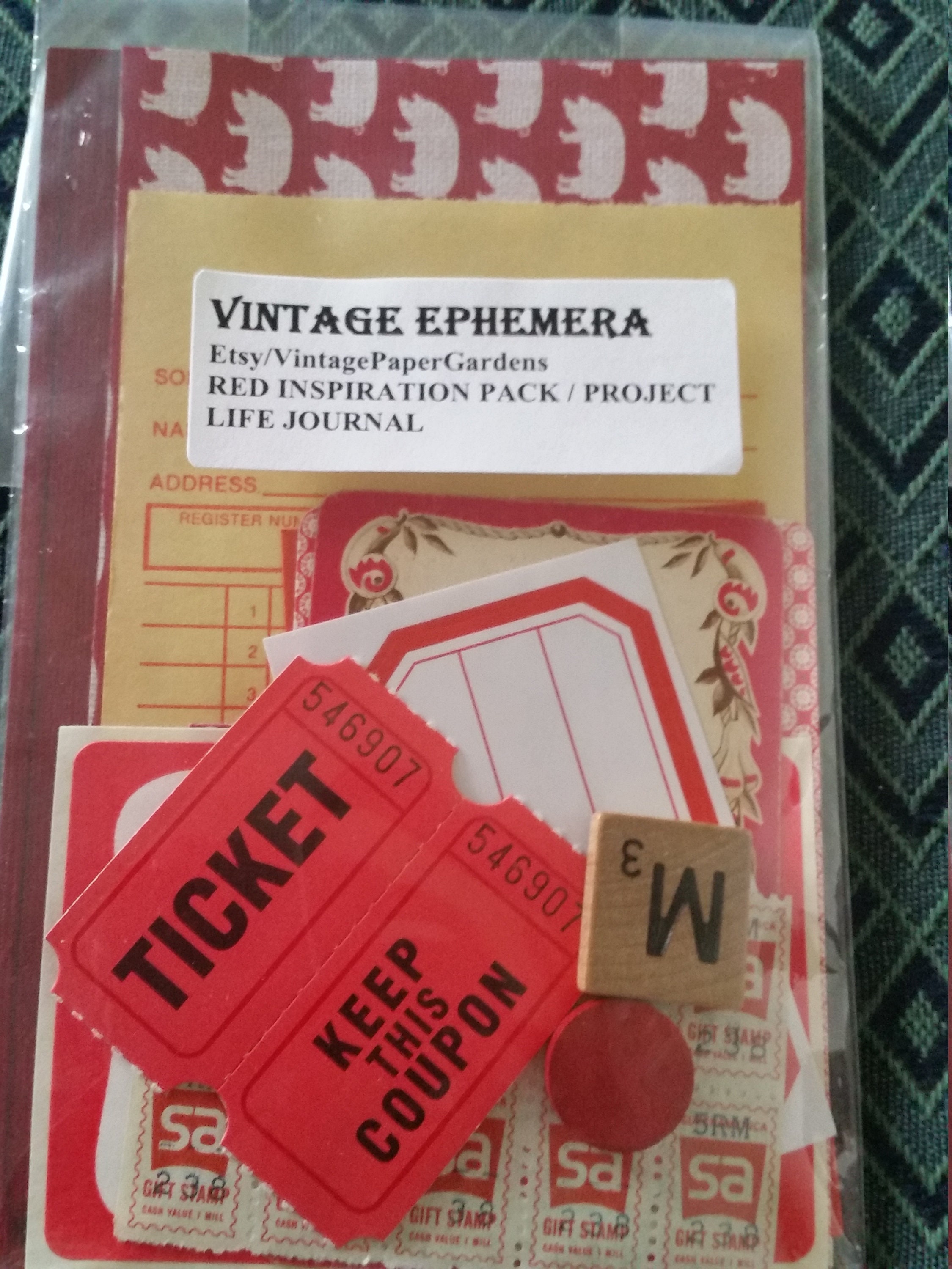 Red Ephemera Inspiration Pack / Project Life Journal / Vintage | Etsy