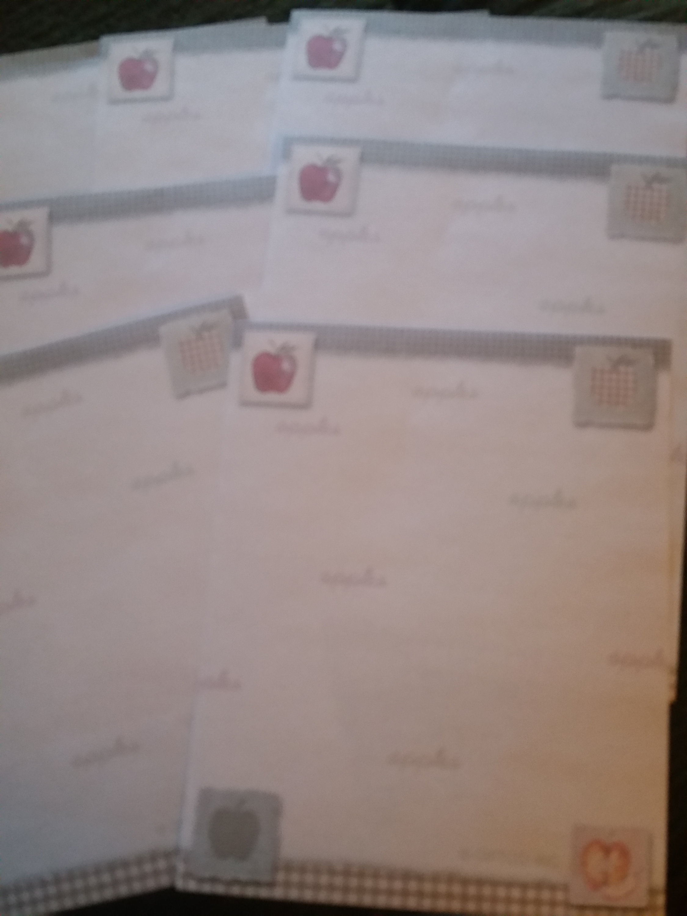 Apples Memo Sheets for Journaling & Scrapbooking 8 Sheets | Etsy