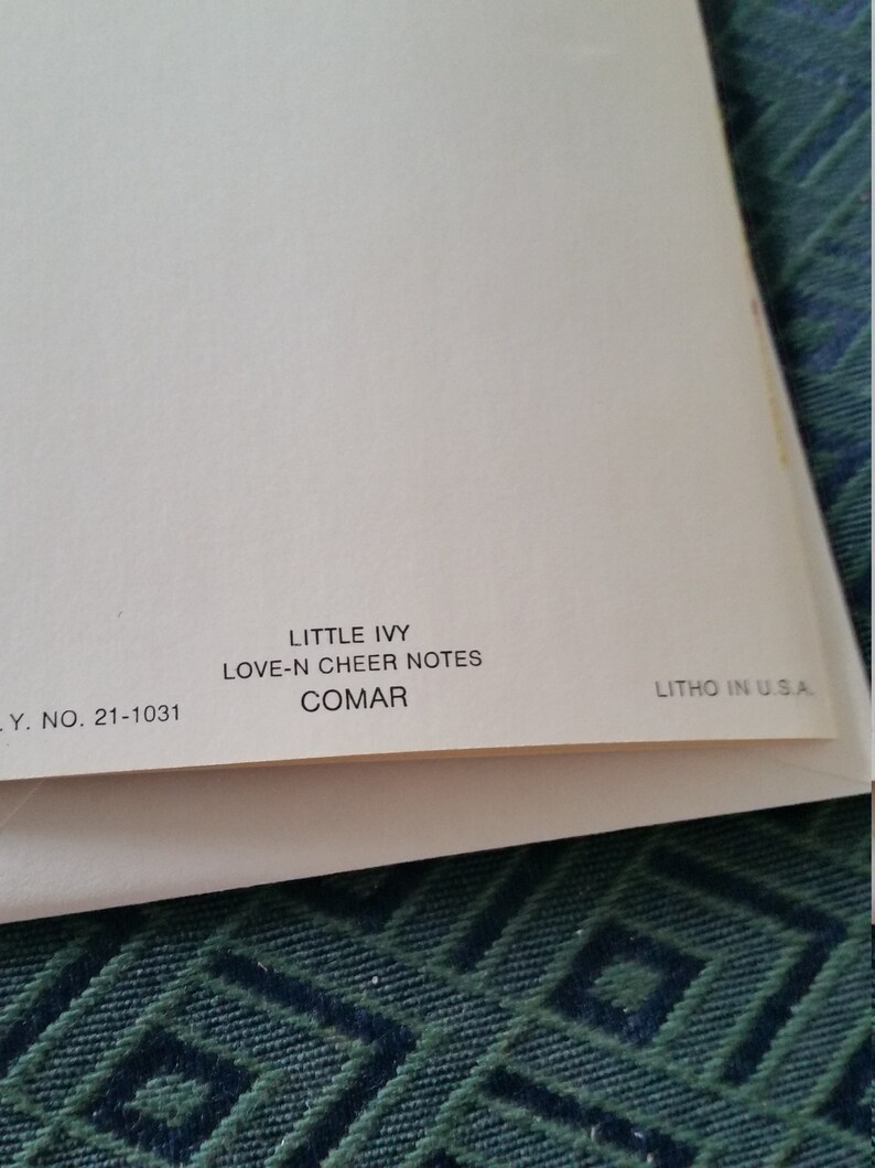 Vintage Greeting Card Vintage Blank Note Card Little Ivy - Etsy
