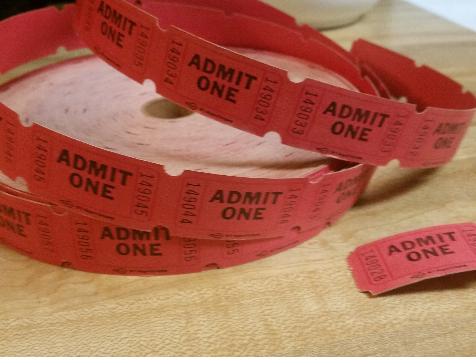 25 Red Single Admit One Tickets Raffle Tickets Vintage | Etsy