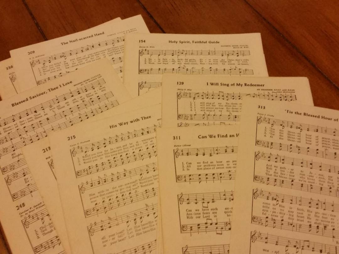 Vintage Ephemera *vintage Hymnal Book Pages*hymns*vintage Sheet Music ...