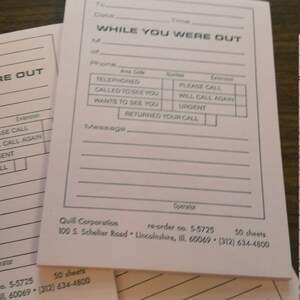 Vintage Pink Retro While You Were Out Note Pads * Vintage Office Paper ...