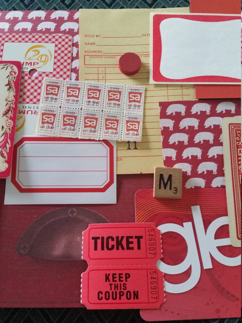 Red Ephemera Inspiration Pack / Project Life Journal / Vintage - Etsy