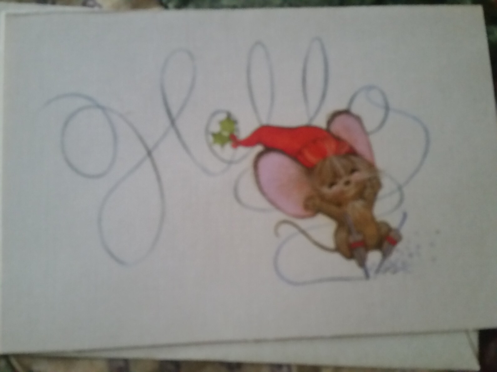 Vintage Greeting Card ~ Vintage Christmas Mouse Card - Hallmark Cheddar ...