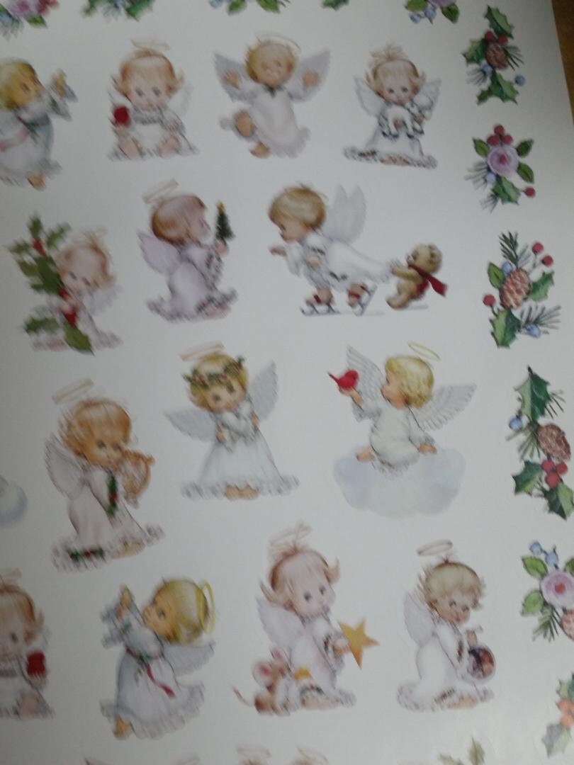 Ruth Morehead Angel Christmas Stickers 1 Full Sheet 8 - Etsy