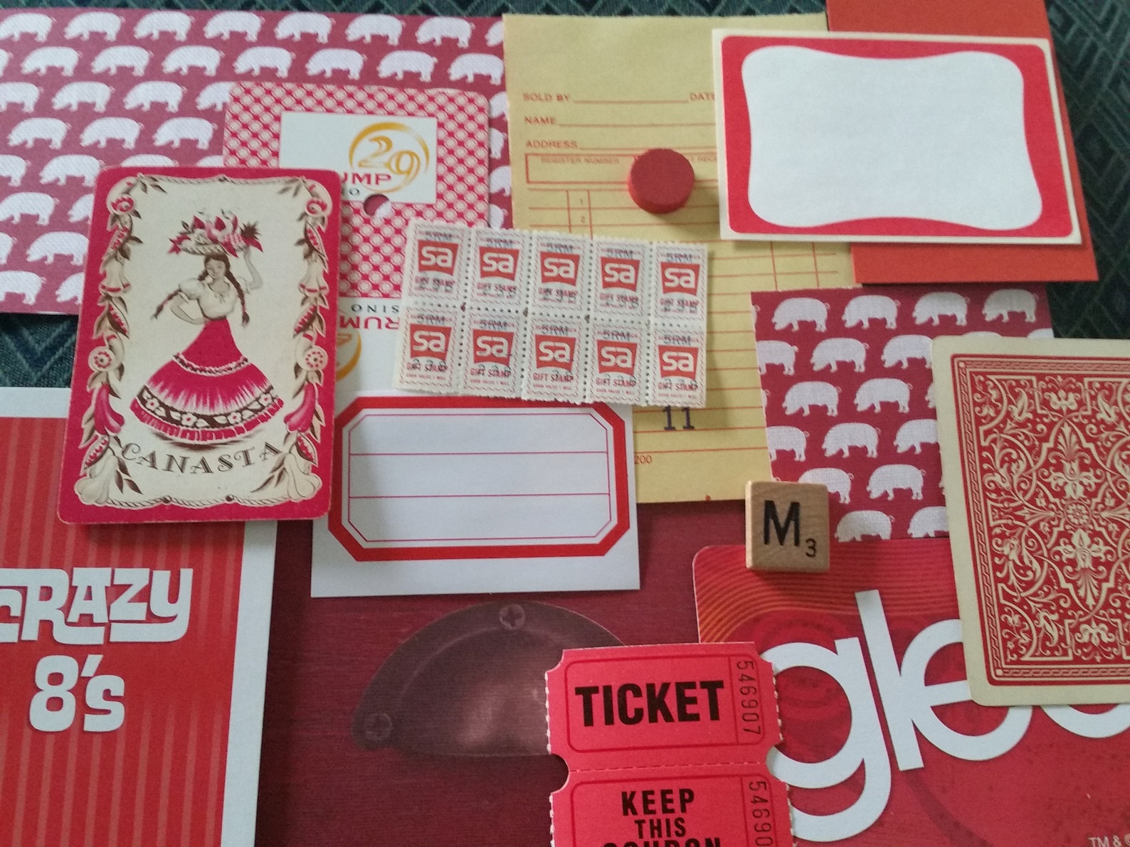 Red Ephemera Inspiration Pack / Project Life Journal / Vintage - Etsy