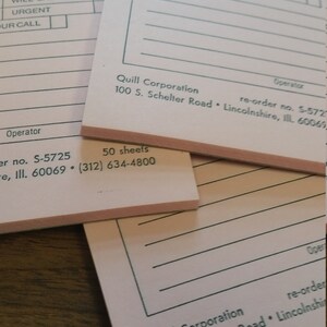 Vintage Pink Retro While You Were Out Note Pads * Vintage Office Paper ...