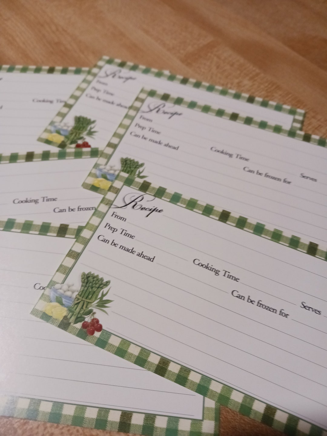 Vintage Recipe Cards Collection ~ Vegetables 6 Piece Set ~ Cooking ...