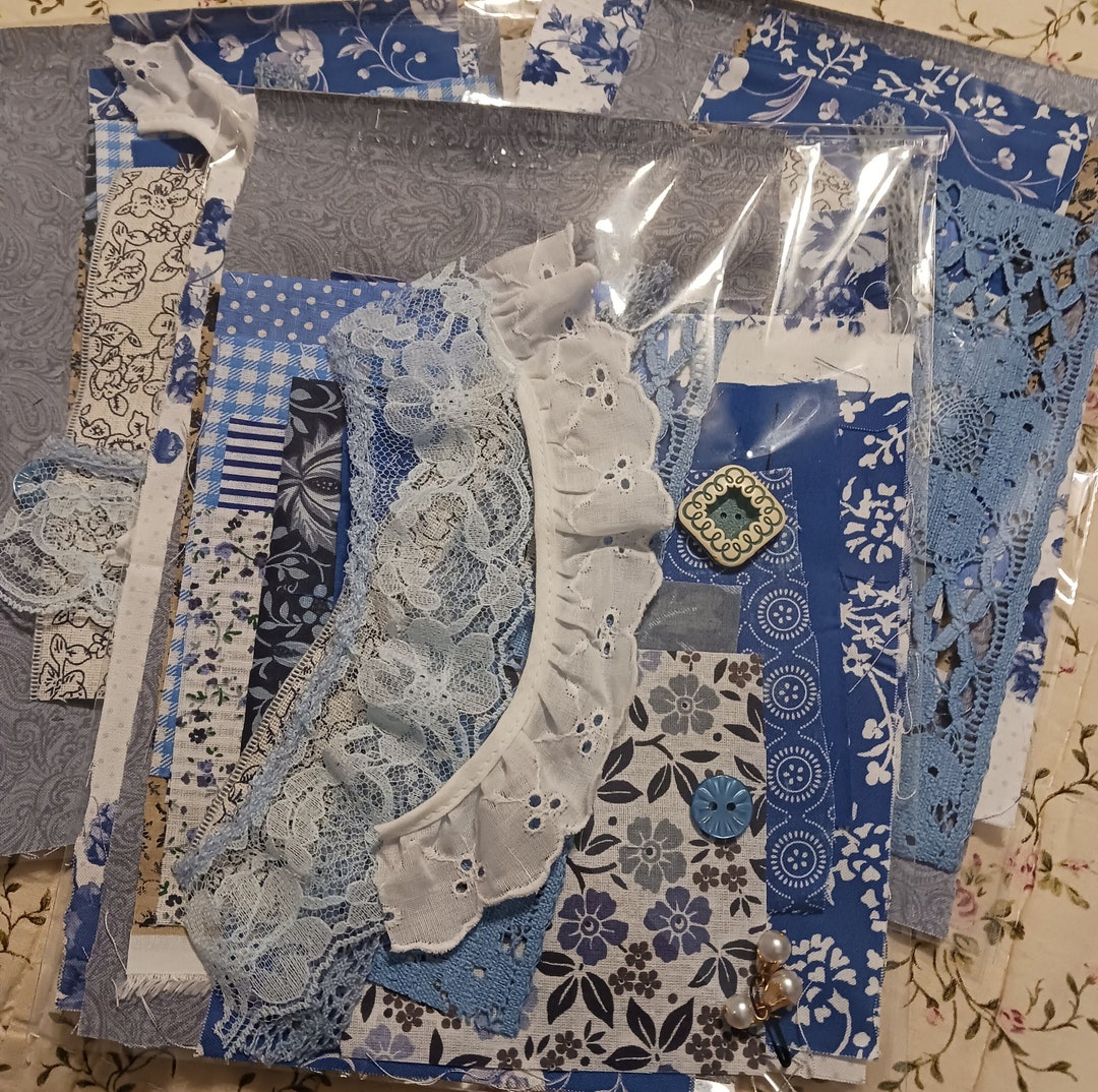 Daphne ~ Textile Pack for Slow Stitching | Vintage Fabric | Journaling ...