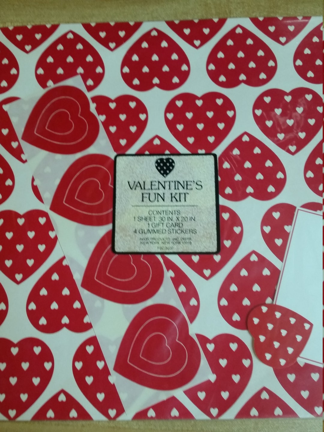 Vintage Wrapping Paper - Vintage Avon Valentine Gift Wrap - 1 Sealed ...