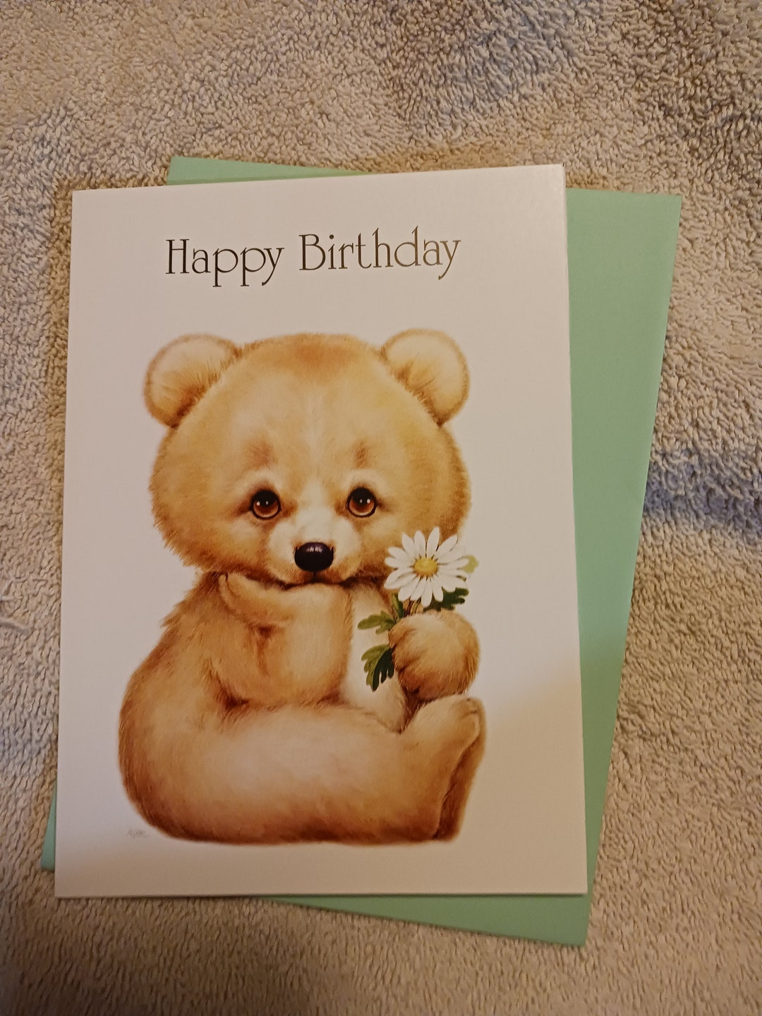 Vintage Birthday Card Ruth Morehead Cute Bear With Daisygc9 - Etsy