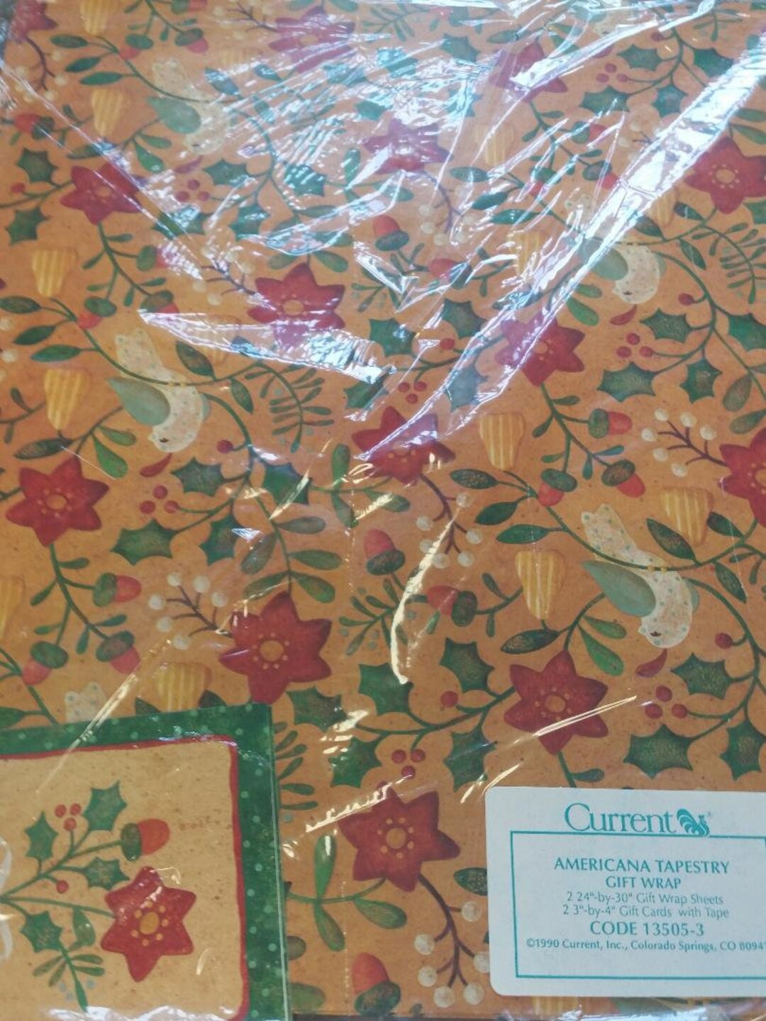 Vintage Wrapping Paper - Vintage Christmas Gift Wrap - 2 Sheets Sealed ...