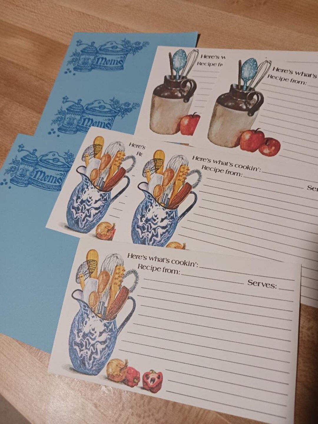 Vintage Recipe Cards Collection ~ 70s Current Blue Kitchen Theme 8 ...