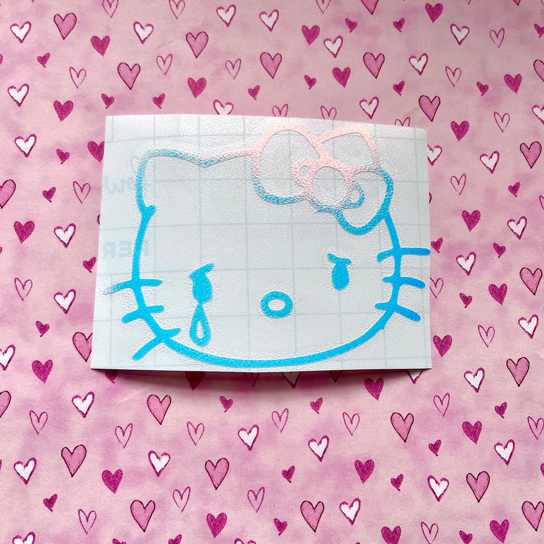 Hello Kitty Crying Face Tear Drop Waterproof Decal Sticker - Etsy