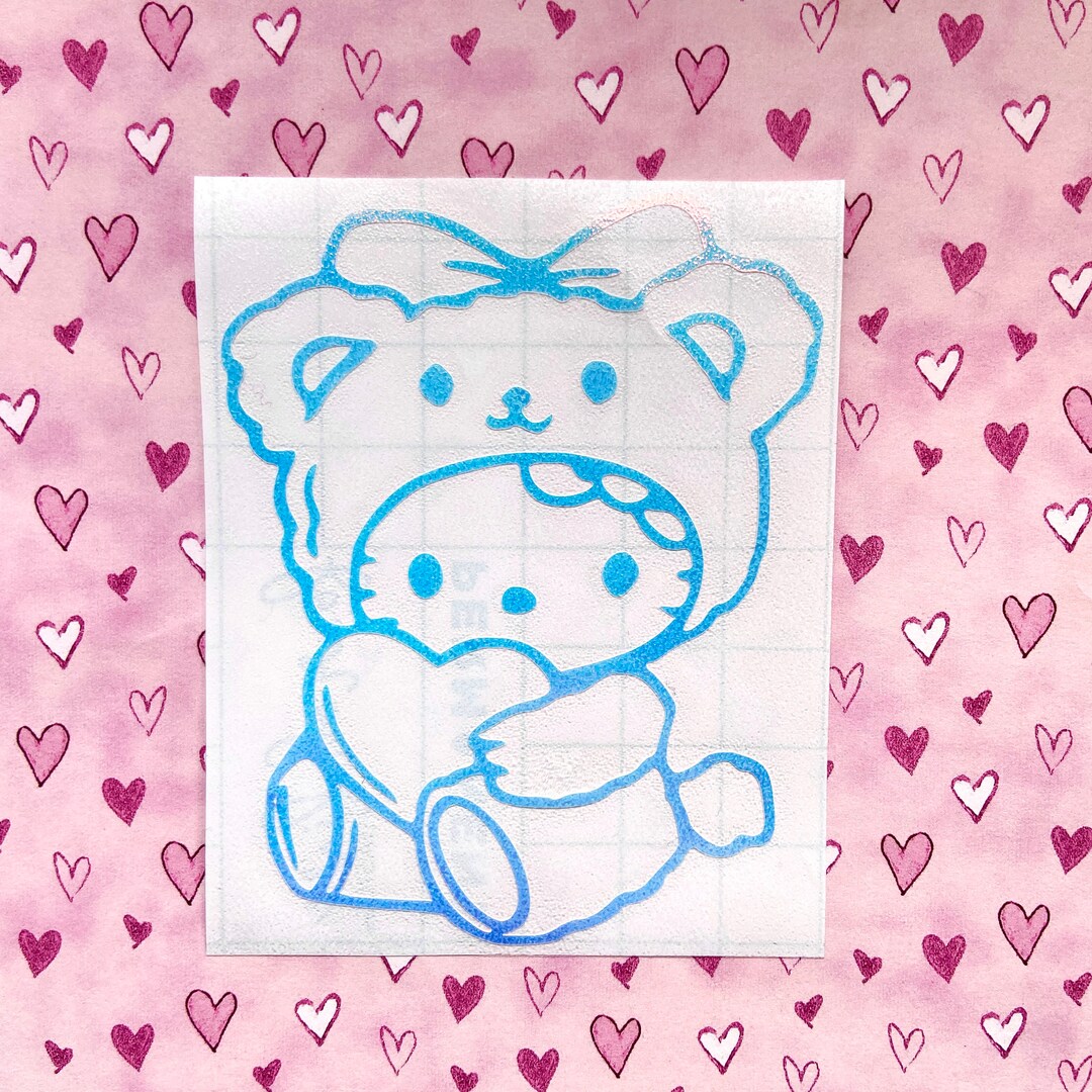 Hello Kitty Bear Heart Waterproof Decal Sticker - Etsy