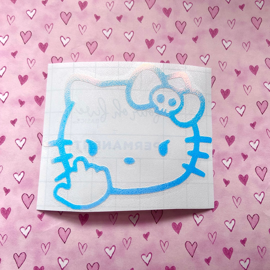 Hello Kitty Middle Finger Waterproof Decal Sticker - Etsy