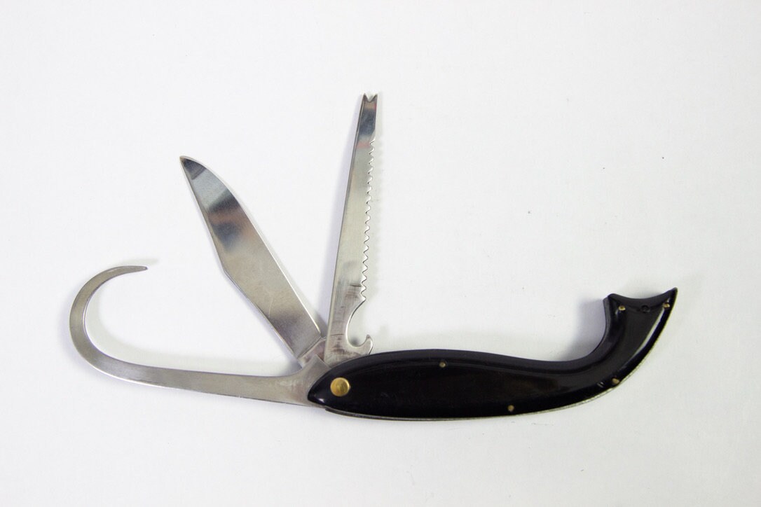 Rare 50s 60s Fish Fishing Gaff Large Folding Knife, - Etsy