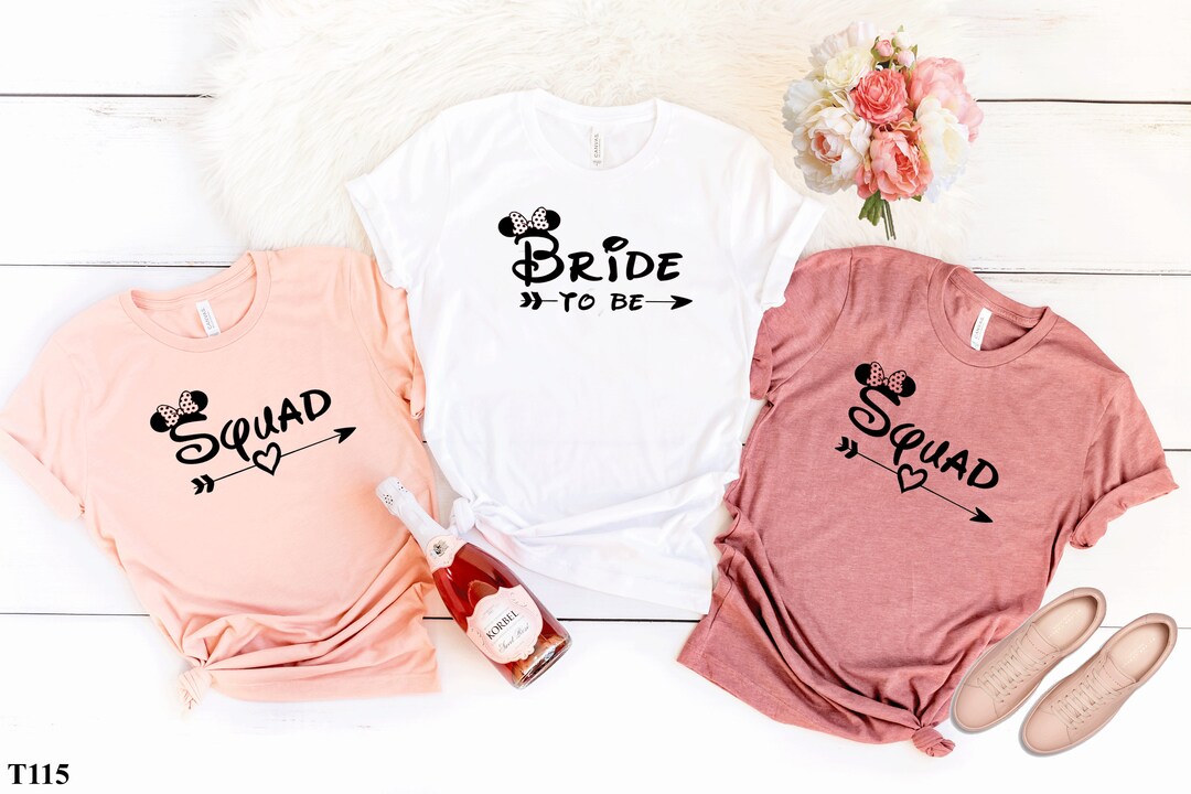 Bachelorette Party Shirts,disney Bride T-shirts,disney Bride Squad ...