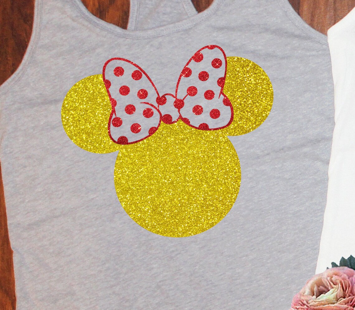 Mickey Mickey Head Silhouette Mickey Head Tank Topglitter | Etsy