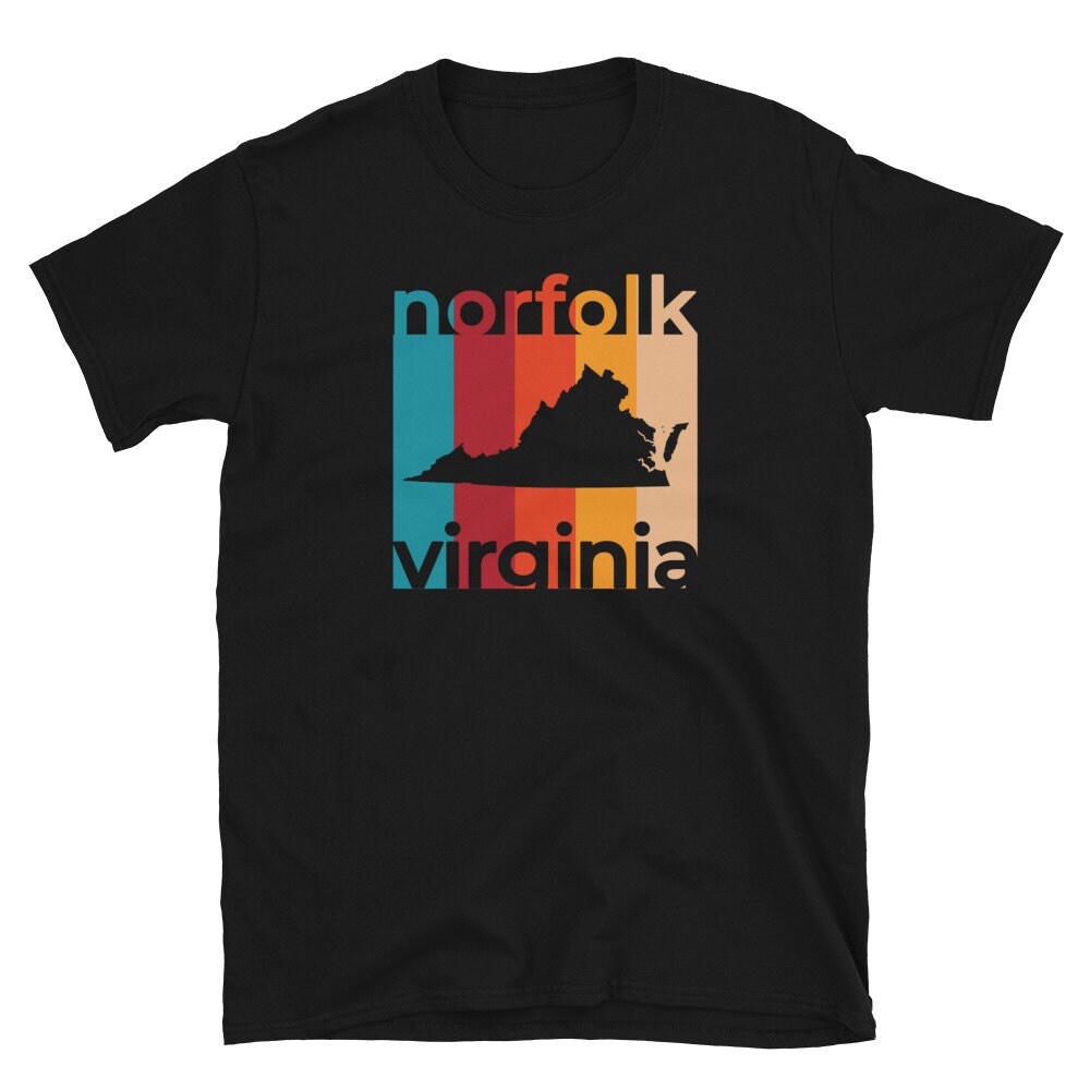 Norfolk Virginia T Shirt Unisex VA Vintage Retro Cutout | Etsy