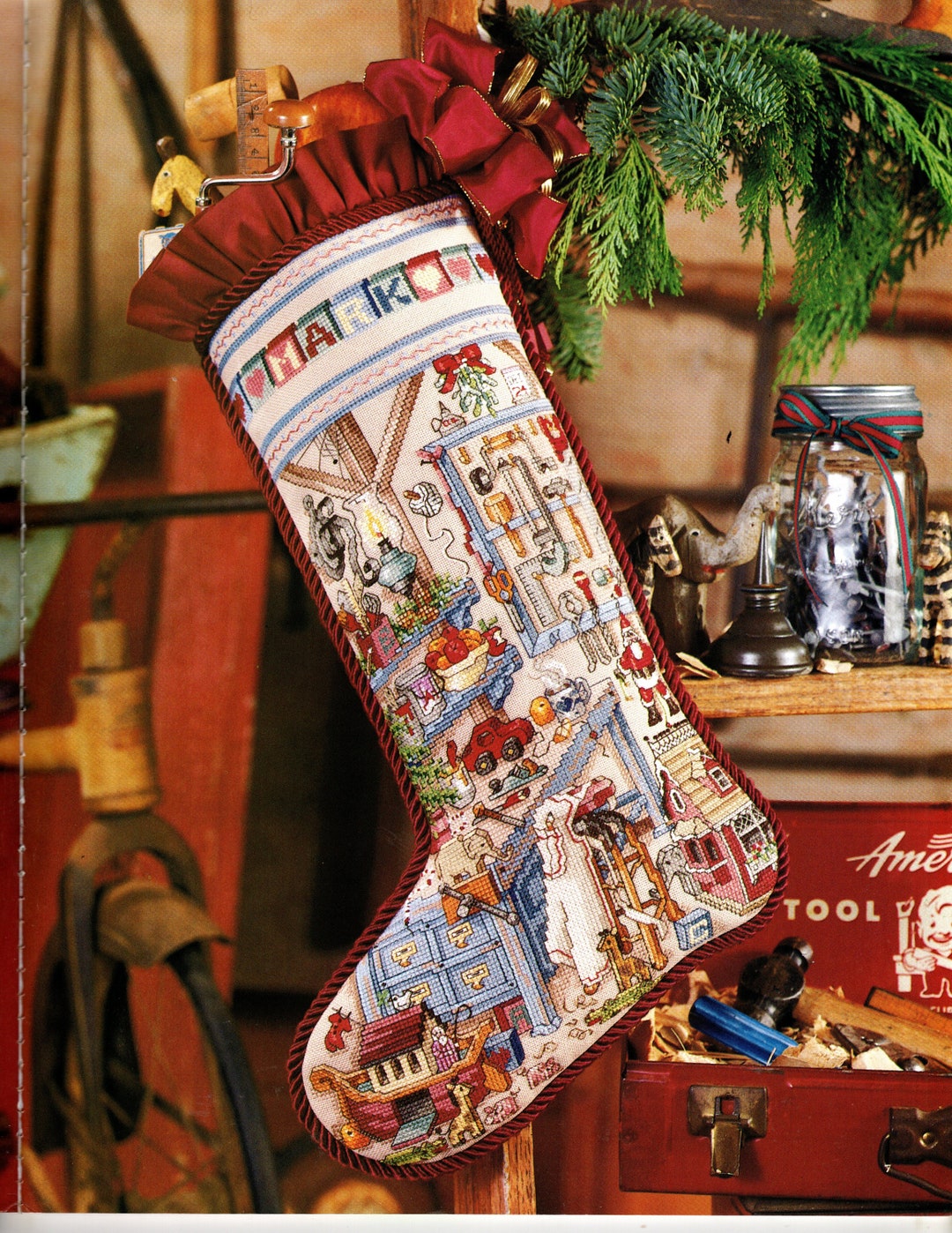 Tool Shop Christmas Stocking Cross Stitch Pattern INSTANT DOWNLOAD - Etsy