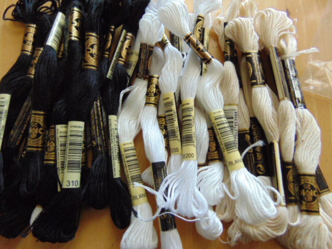 DMC 310. Blanc, B5200 and Ecru Embroidery Floss - Etsy