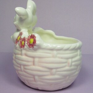 Norcrest Vintage Adorable Bunny Rabbit Pair Sitting A Top Blush Pink ...