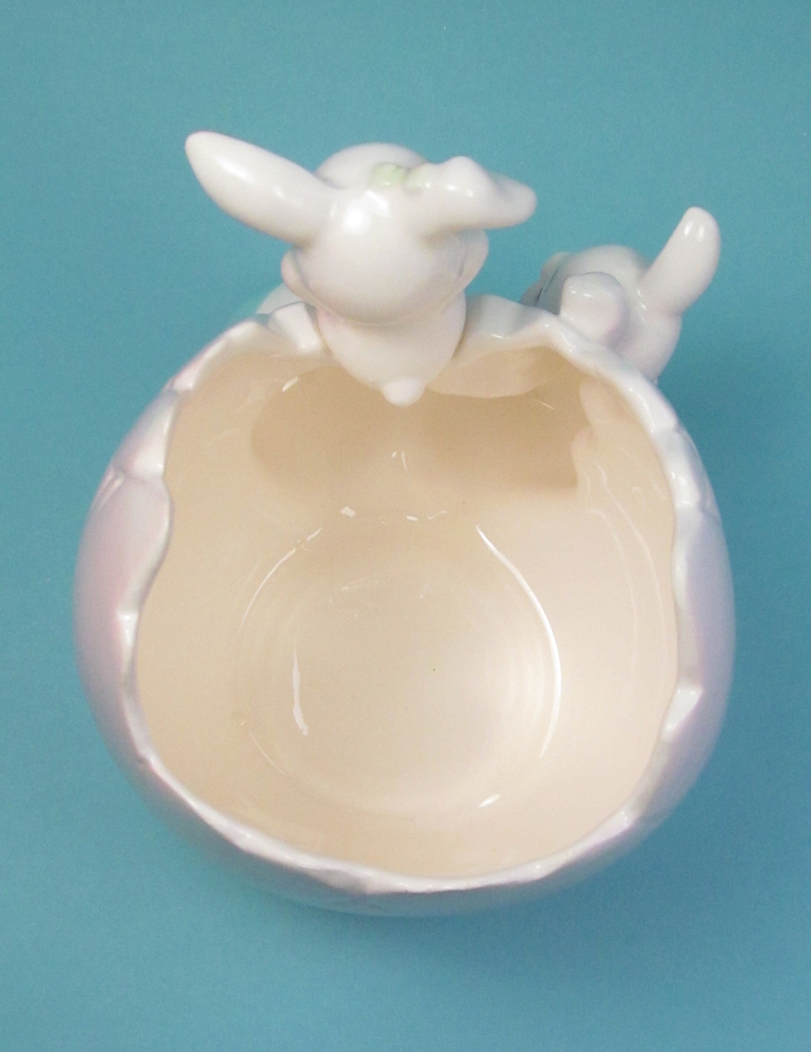 Vintage Kitsch Pink & White Bunny Rabbit Pair Sitting on - Etsy