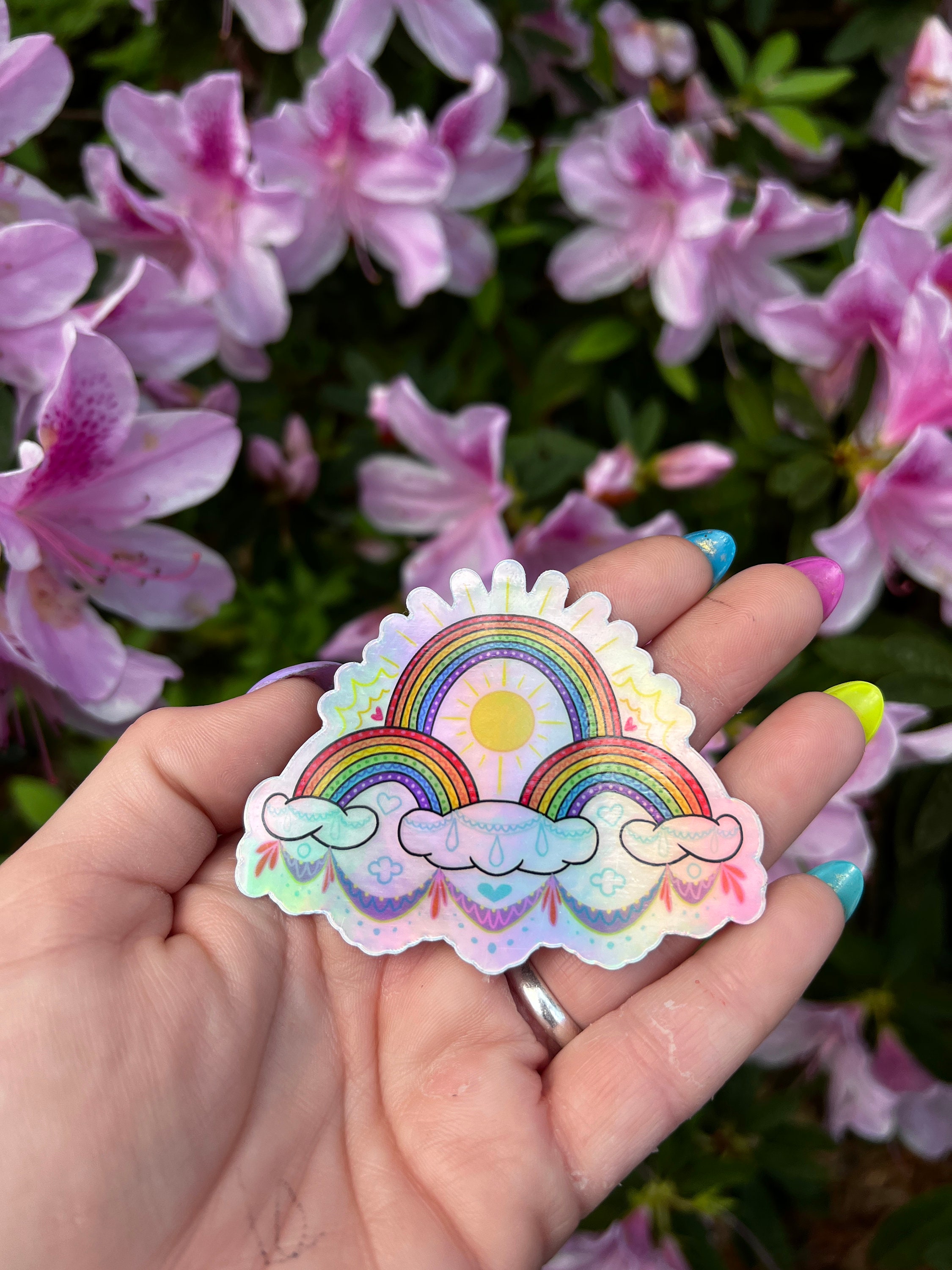 Holographic Triple Rainbow Sticker - Etsy