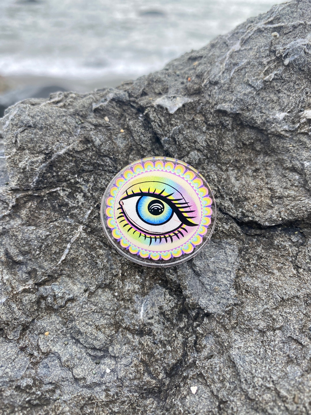 Rainbow Eyeball Pin Clear Acrylic - Etsy