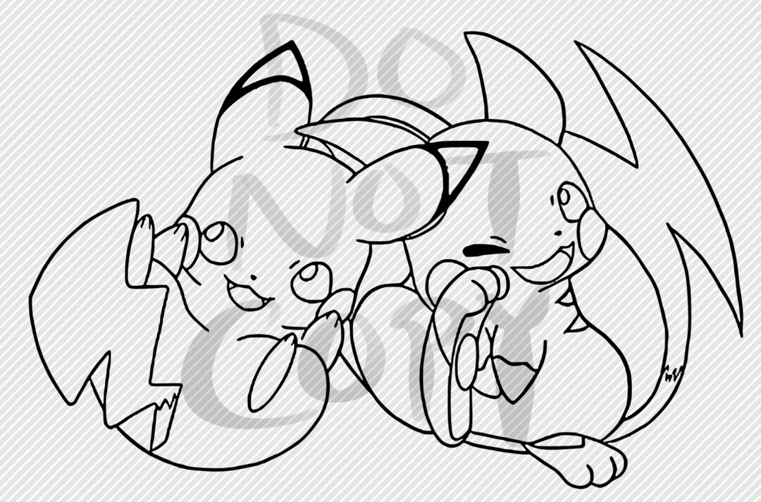 Pokemon Pikachu & Raichu SVG File - Etsy