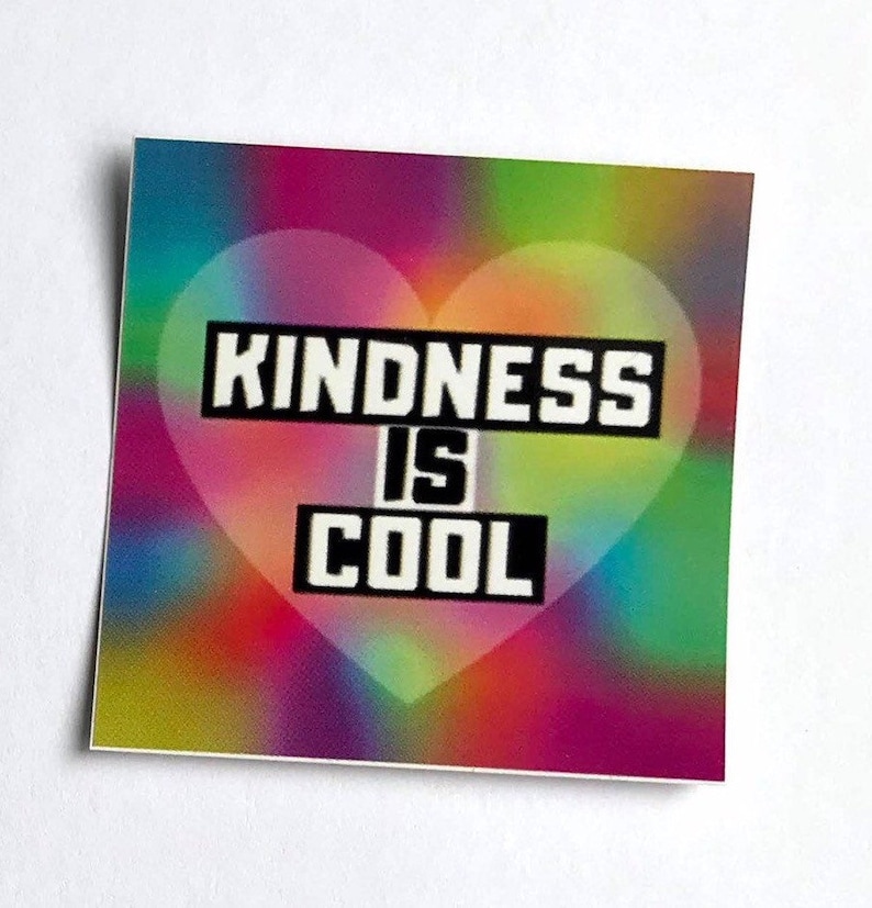 Kindness is Cool Rainbow Heart Pride Sticker - Etsy