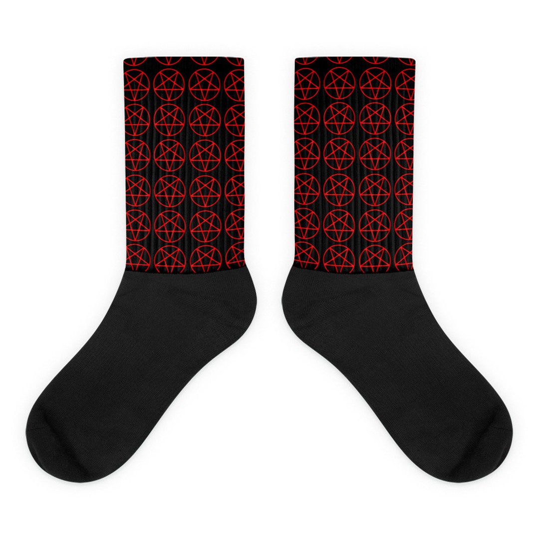 Pentagram Black Foot Socks - Etsy