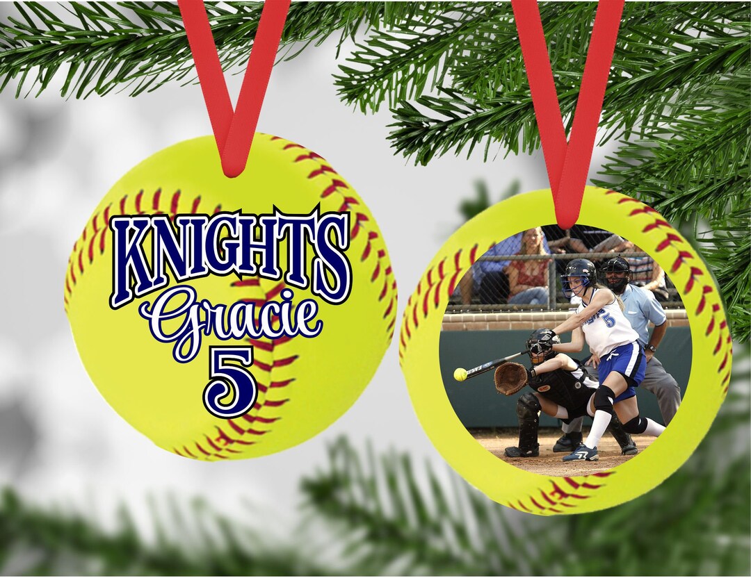 Softball Photo Ornament With Team | Custom Softball \ Softball Gift ...