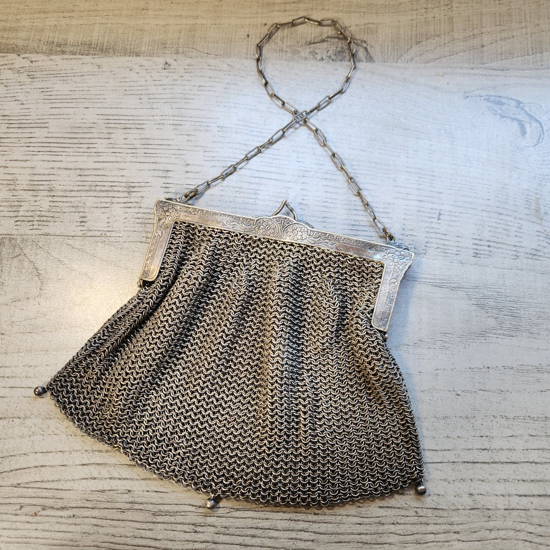 Victorian Era Chainmail Purse German Silver Stamped Mid to Late 1800s ...