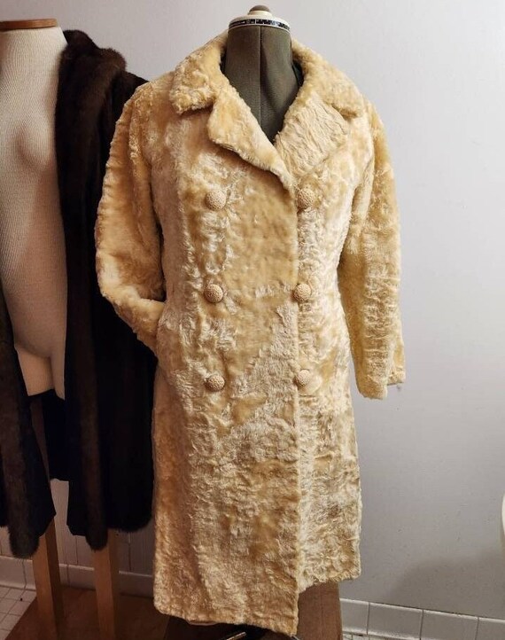 Vintage blonde Persian broadtail lambskin coat size S… - Gem