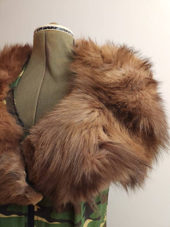 Real vintage brown fox fur mantle real fur collar sto… - Gem