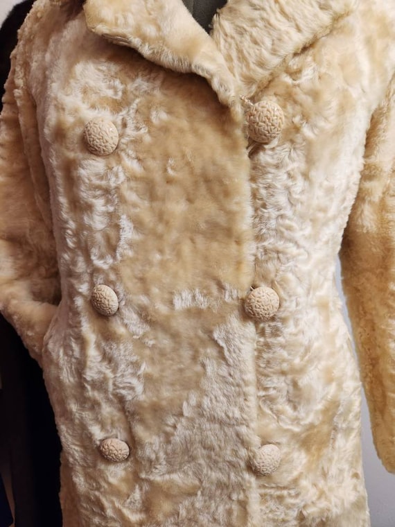 Vintage blonde Persian broadtail lambskin coat size S… - Gem