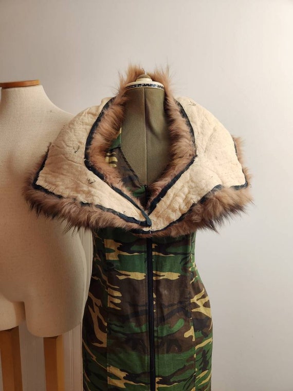 Real vintage brown fox fur mantle real fur collar sto… - Gem