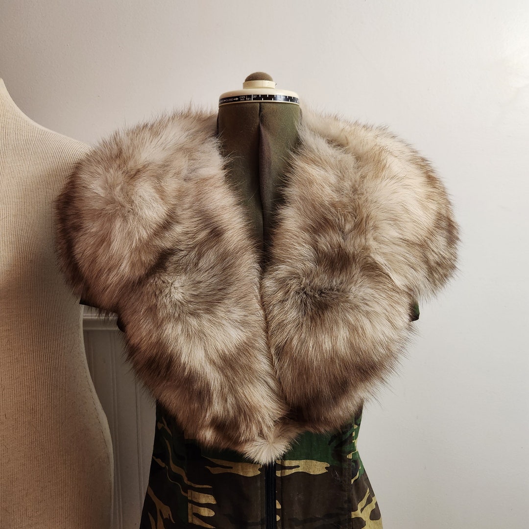 Vintage Arctic Fox Fur Stole Real Fur Collar Pink Silk Lining - Etsy