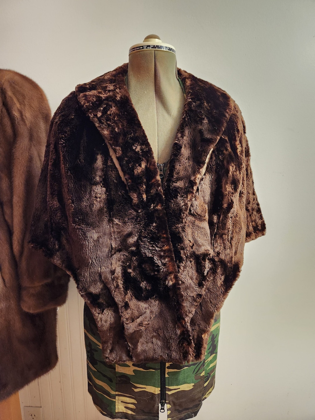 Vintage Brown Sheared Rabbit Fur Shrug Real Fur Capelet/stole/mantle ...