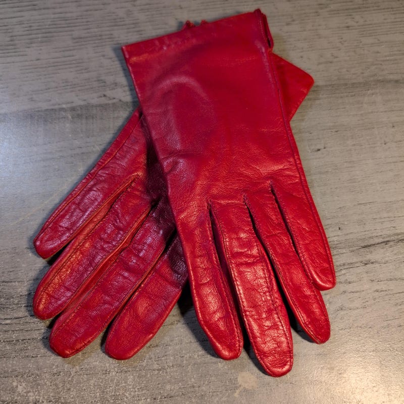 Red Leather Gloves - Etsy