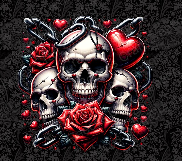 Outlaw Biker Skull, Flaming Wings, Instant Download, Digital Graphics ...