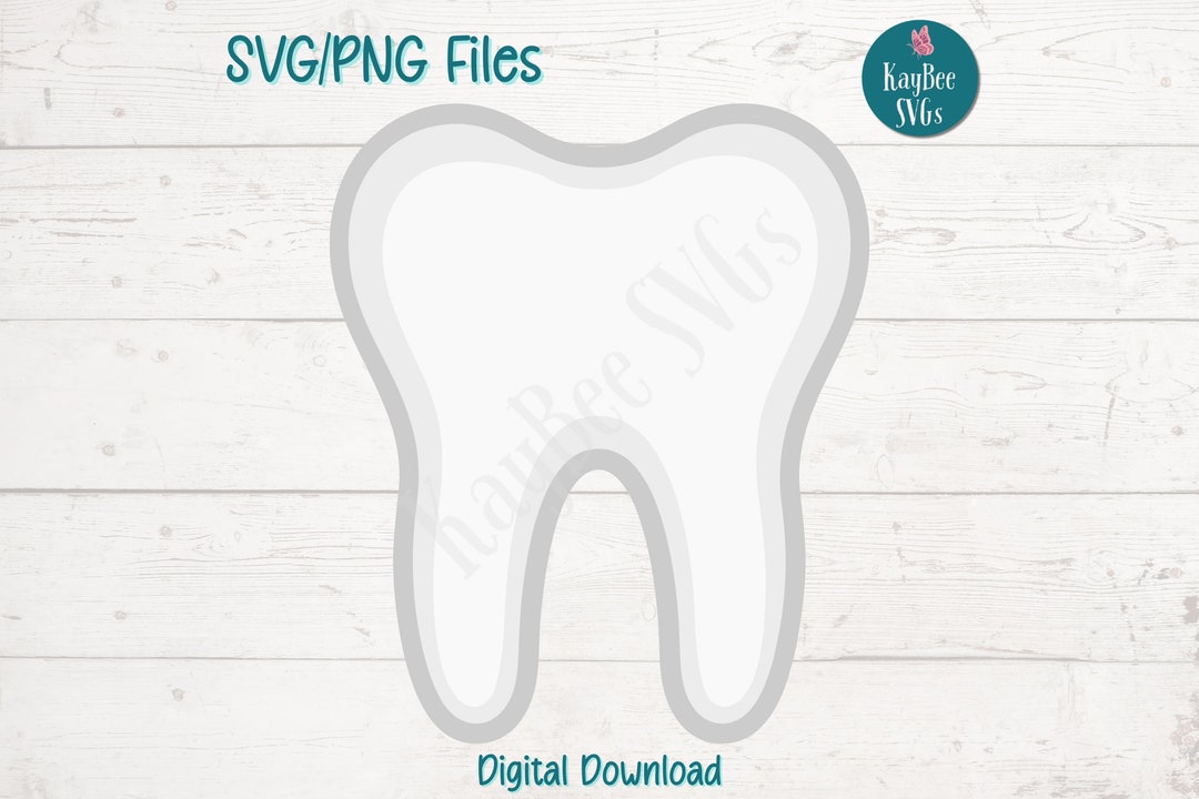Tooth SVG PNG Cut Files for Cricut, Silhouette, Digital Download ...