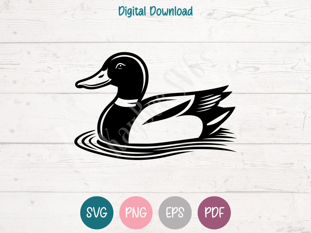 Swimming Duck SVG PNG Clipart Cut Files for Cricut, Silhouette, Laser ...