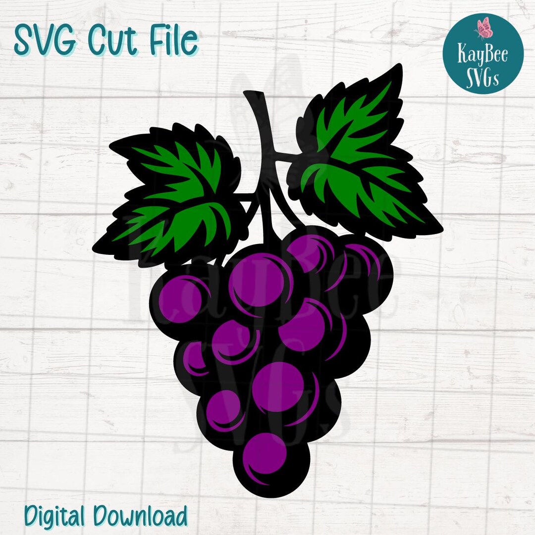 Grapes SVG PNG Cut File for Cricut, Silhouette, Sublimation, Laser ...